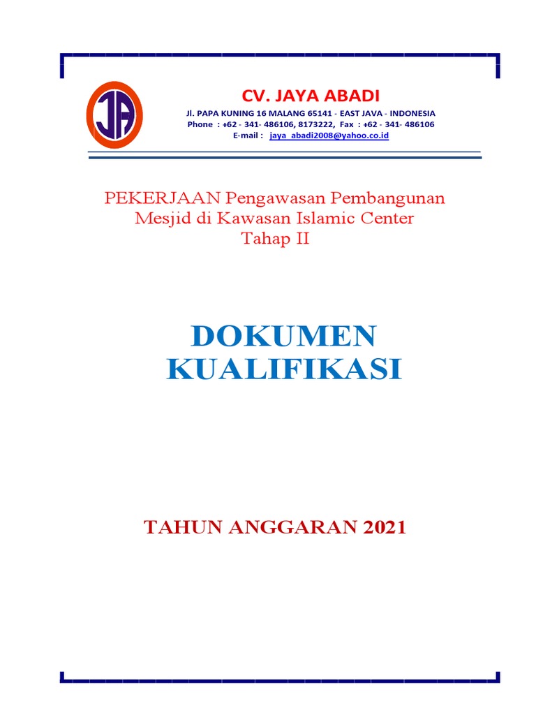 Dokumen Kualifikasi | PDF