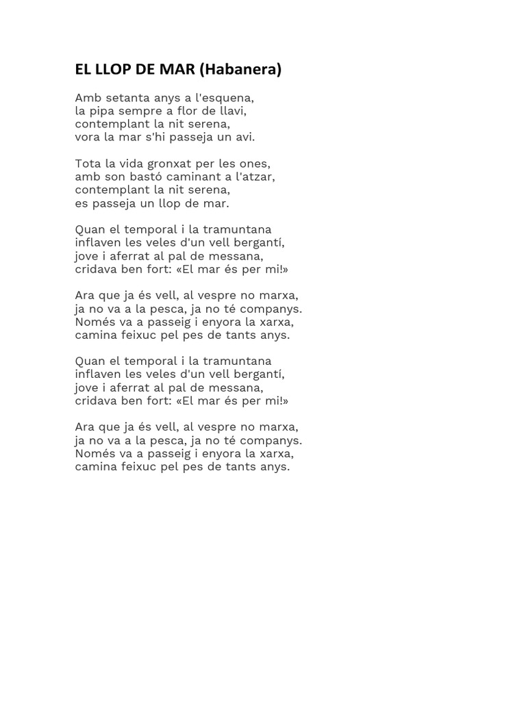 9 Lletra El Llop de Mar | PDF