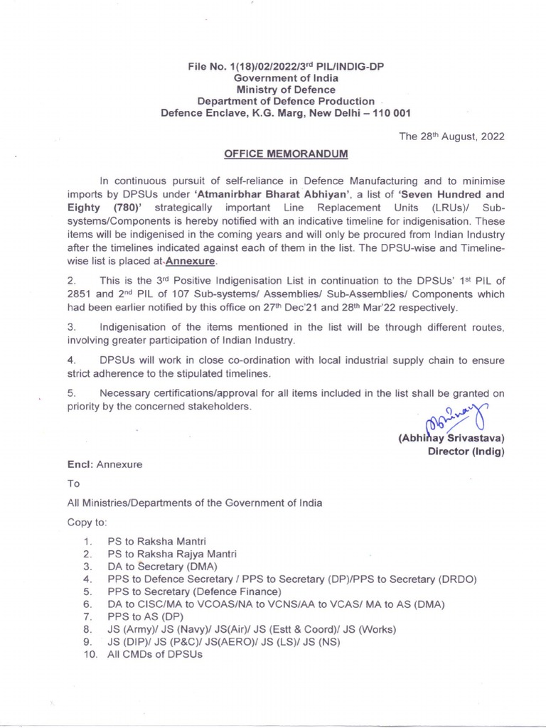 Third DPSU Indigenization List | PDF | Valve | Engines