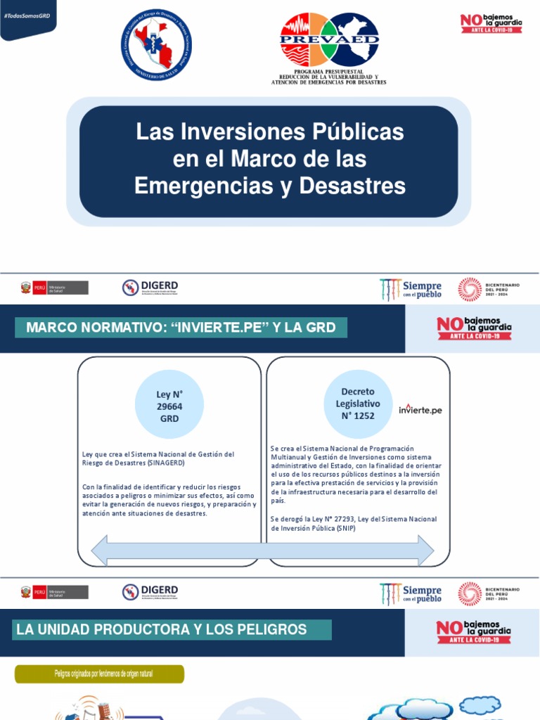 IOARR en Estado de Emergencia ante peligro inminente y post desastre | PDF