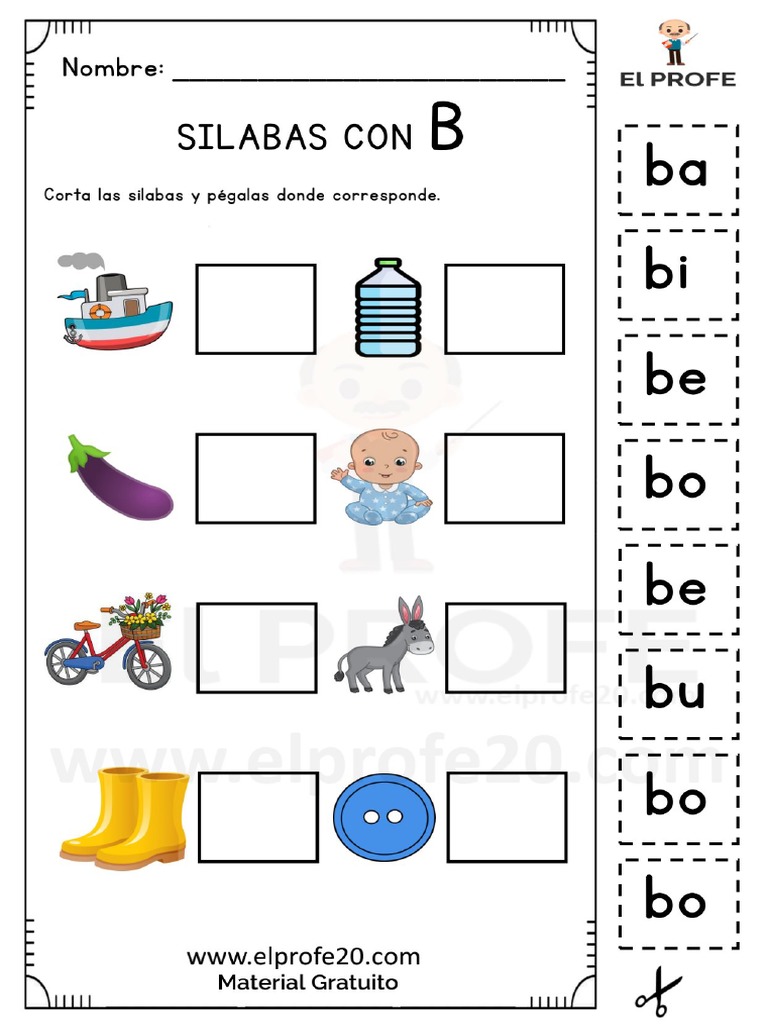 Cuadernillo Ejercicios Silabas Simples Elprofe20 | PDF
