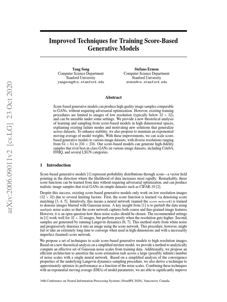 Score-Based Generative Modeling | PDF | Applied Mathematics | Statistics