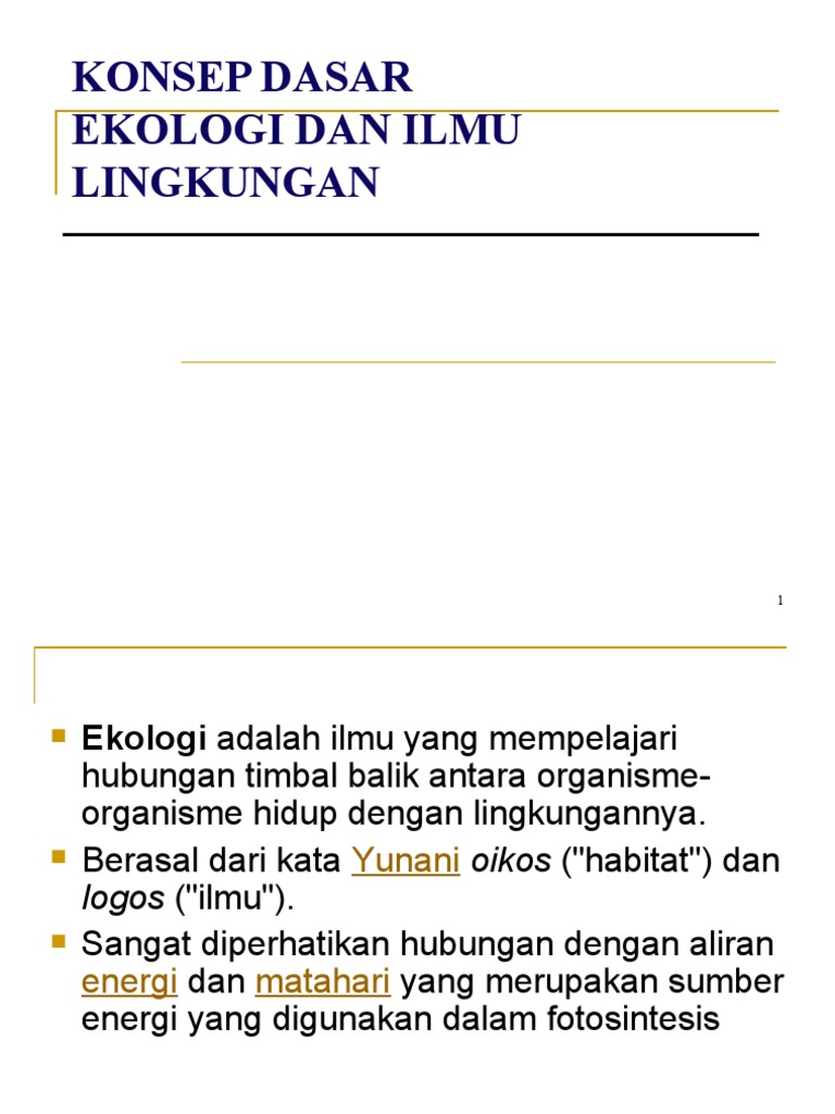 Dasar Ekologi dan Ilmu Lingkungan | PDF | Sains & Matematika