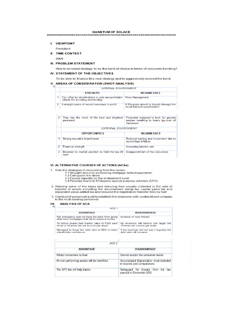 Quantum of Solace - Sample Answer | PDF