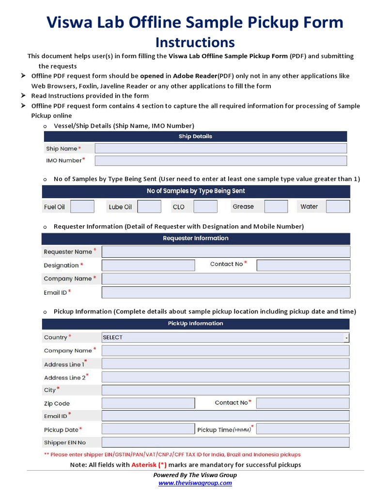 VG Offline Sample Pickup Form Instructions | PDF | Online And Offline ...