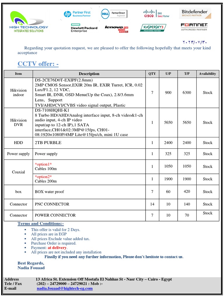CCTV Offer 30-7-2023 | PDF | Manufactured Goods | Electronics