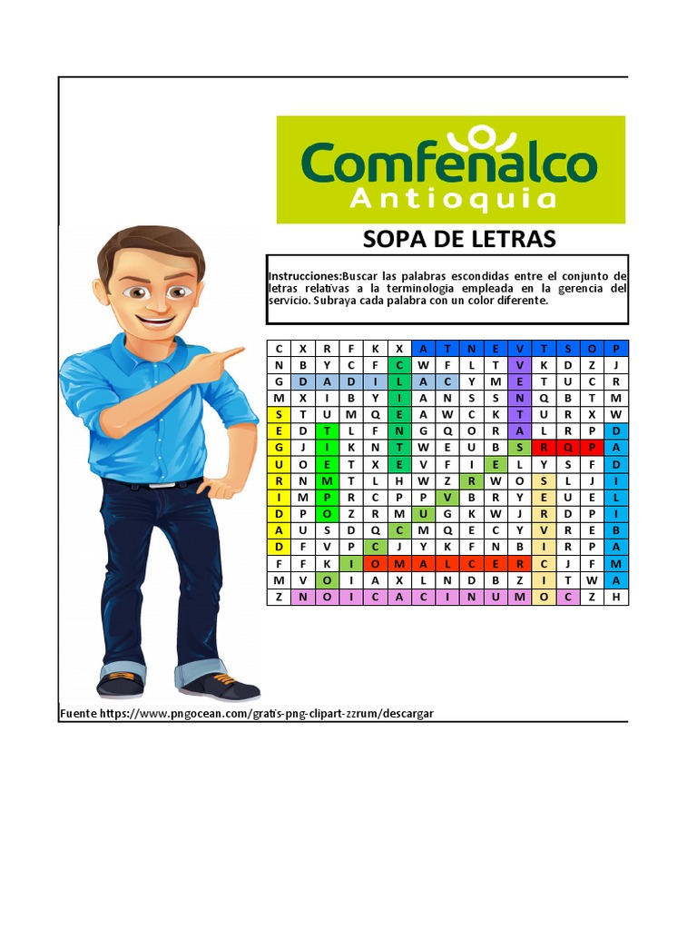 Sopa de Letras Gerencia Del Servicio | PDF