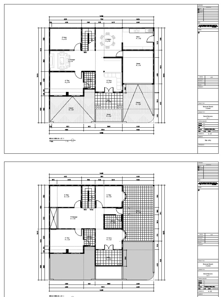 Denah Eksisting & Rencana RTLBJ V1 | PDF