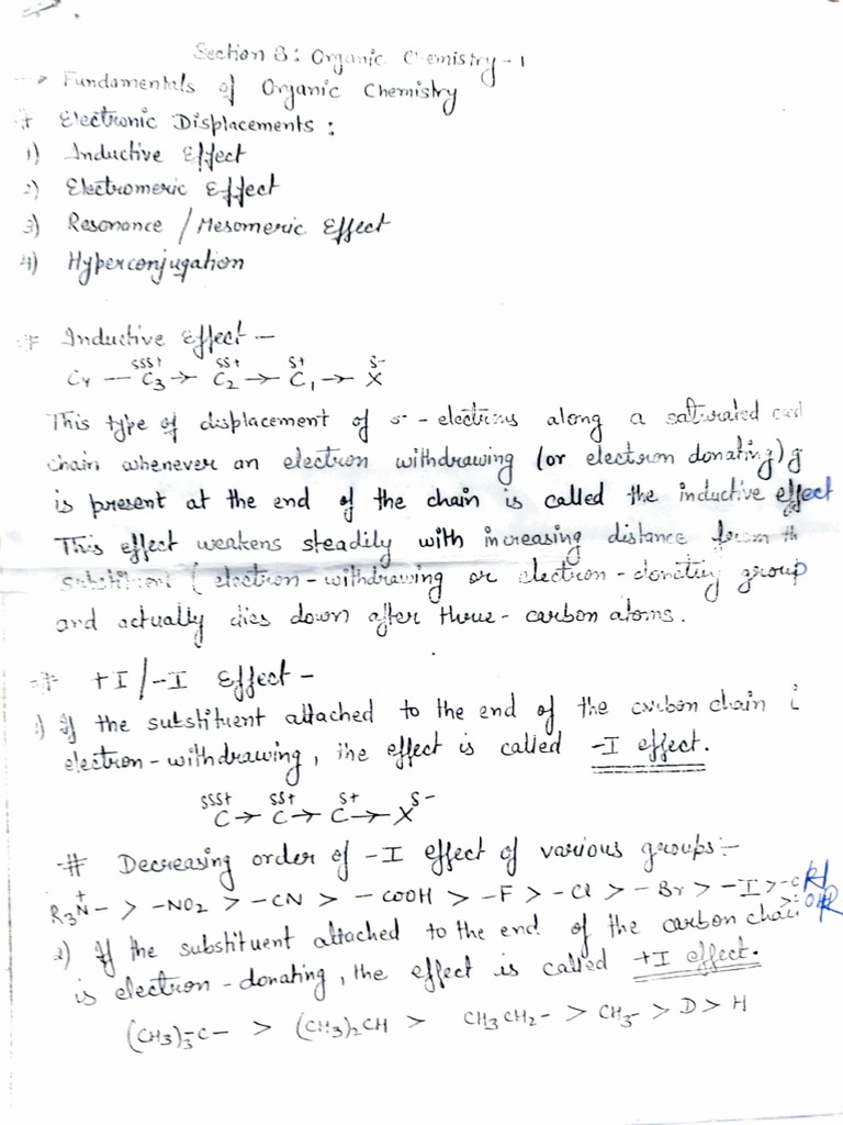 Electronic Displacement | PDF | Chemistry | Organic Chemistry