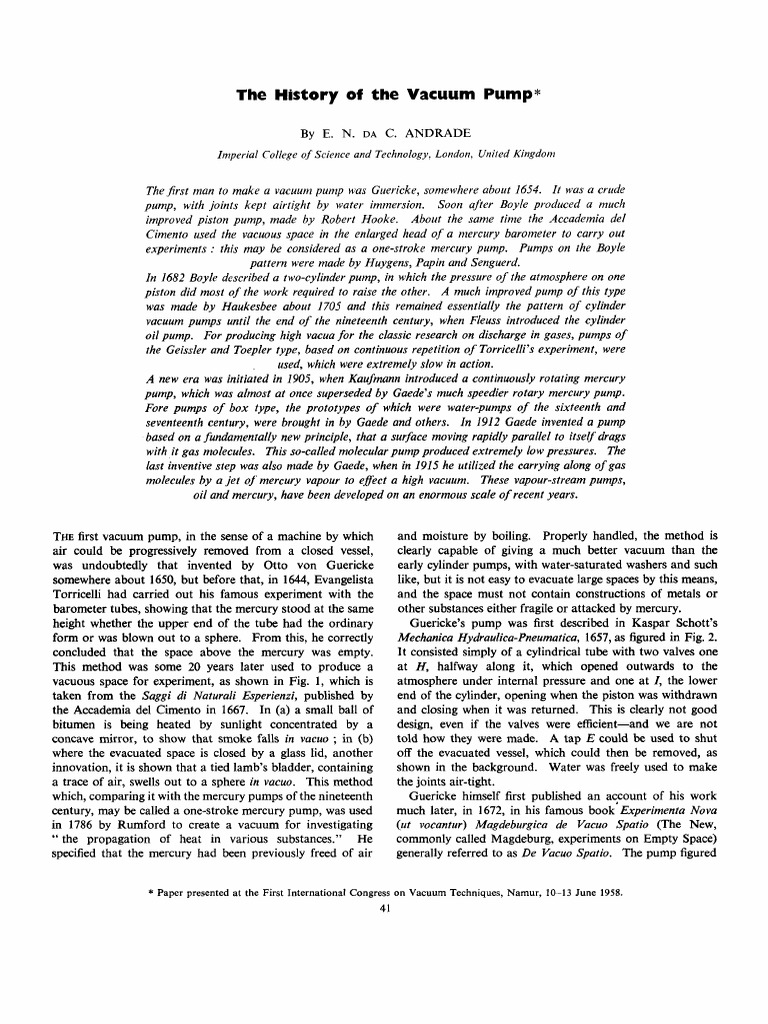 Evolution of Vacuum Pump Technology | PDF | Vacuum | Pump