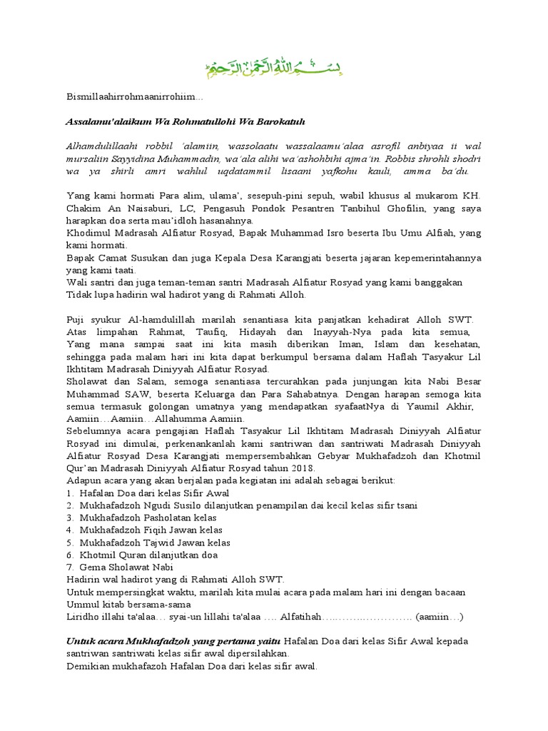 pembawa acara khataman | PDF