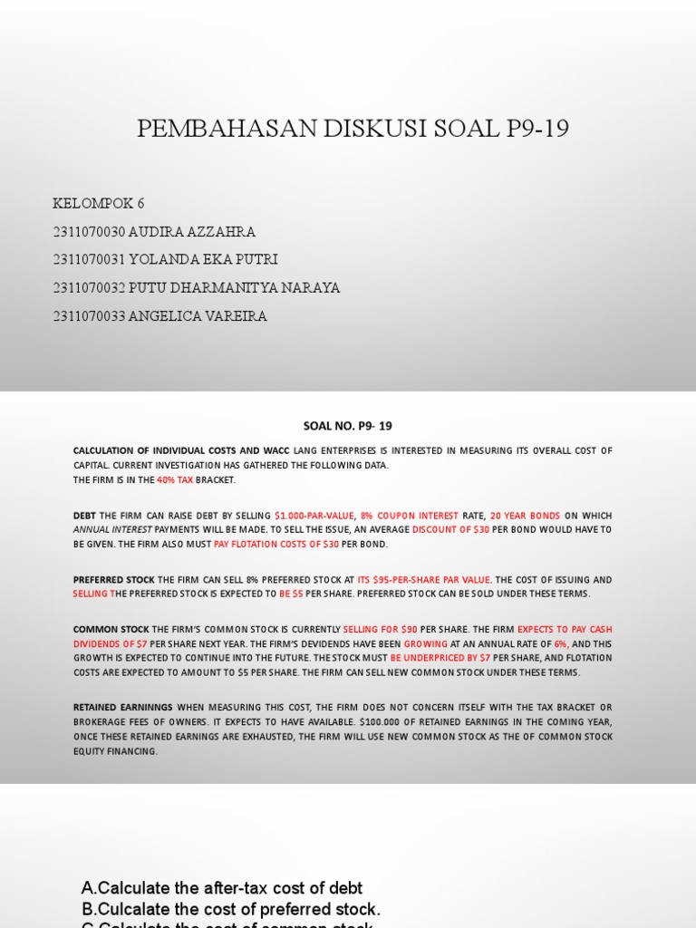 Latihan Soal Coc Dan WMCC | PDF | Cost Of Capital | Stocks