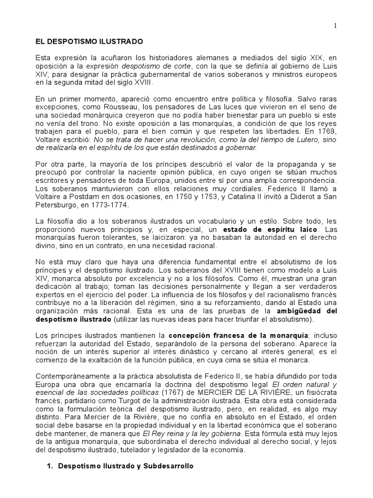 Despotismo Ilustrado (Para Leer) CV | PDF | Imperio ruso | Estado ...