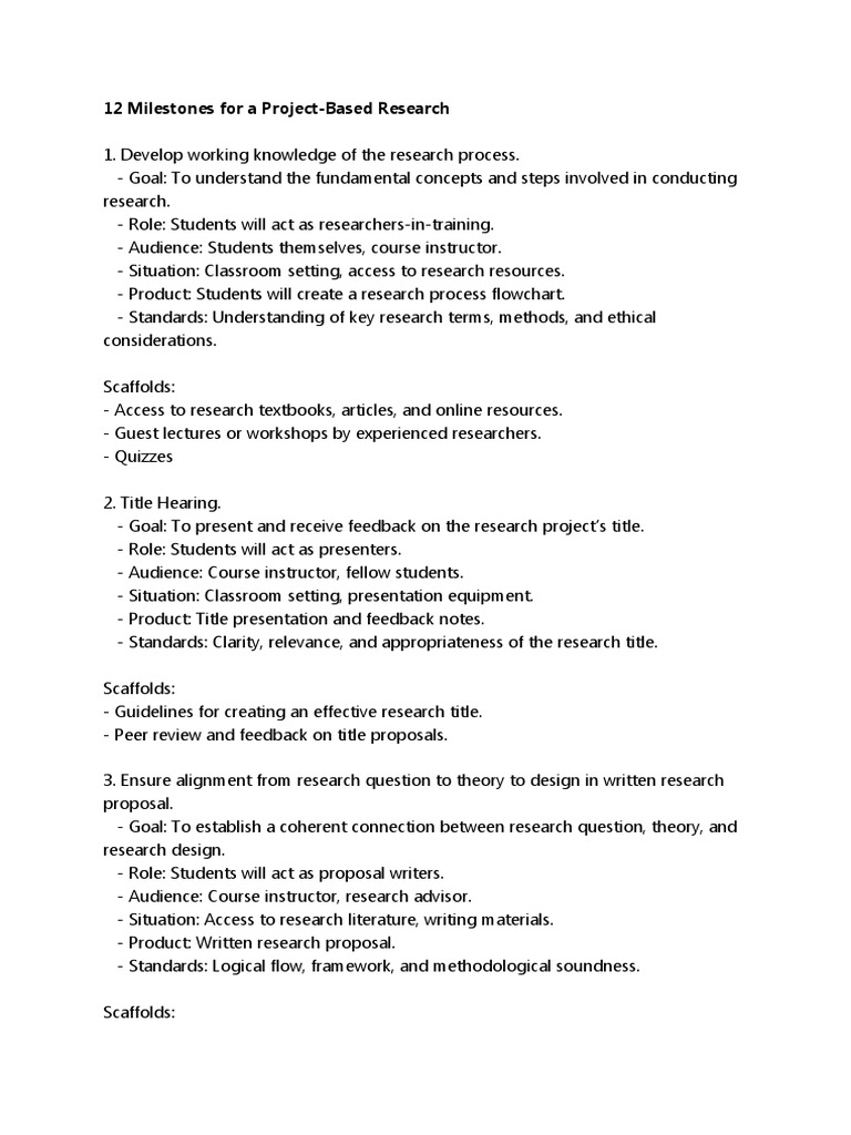 Project-Based Research Milestones | PDF | Data Analysis | Academic ...