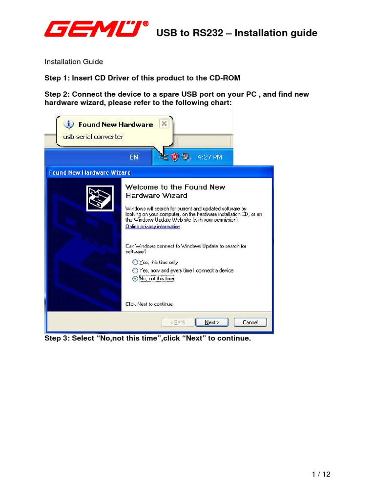 USB to RS232 Setup Guide | PDF | Usb | Device Driver