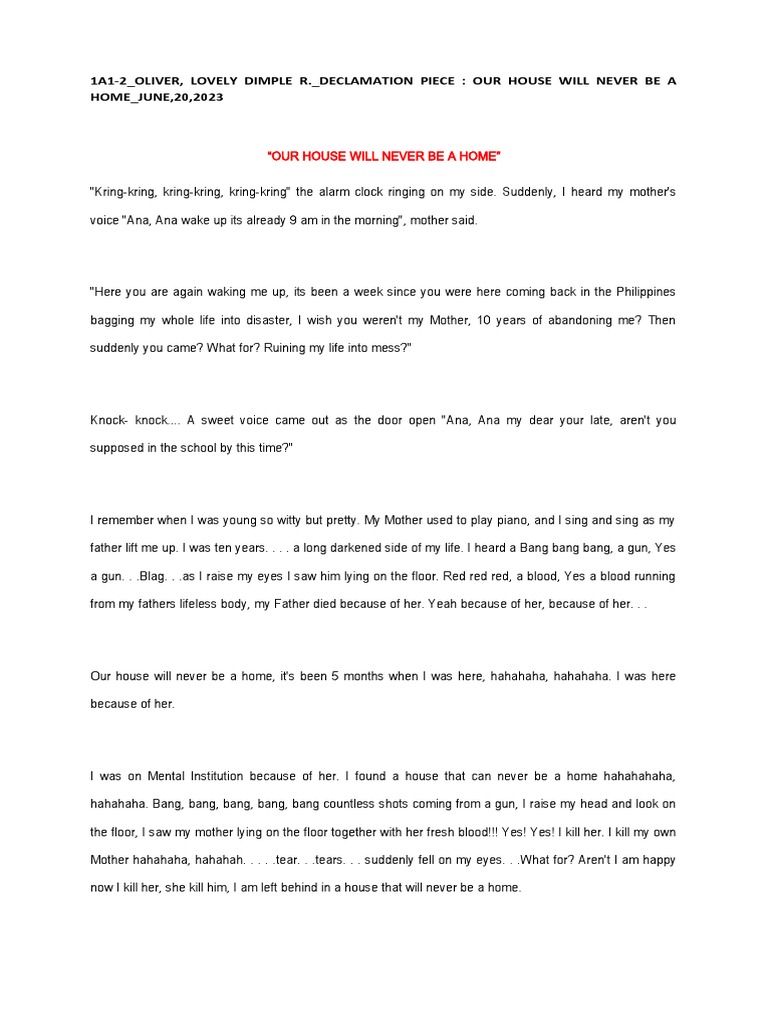 Declamation Piece | PDF