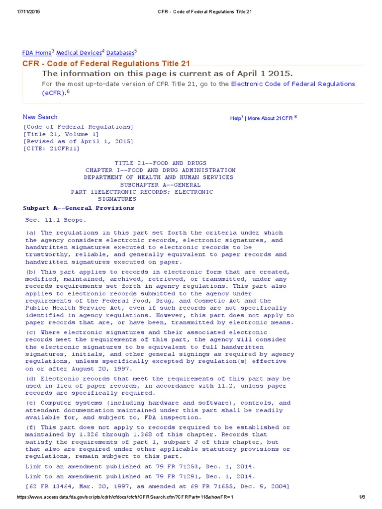 CFR - Code of Federal Regulations Title 21 | PDF | Records Management ...