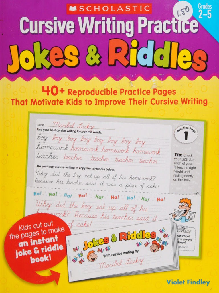 Cursive Writing Practice Jokes Riddles Grades 25 Annas Archive | PDF ...