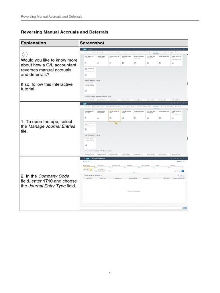 Reversing Manual Accruals and Deferrals | PDF | Finance & Money Management
