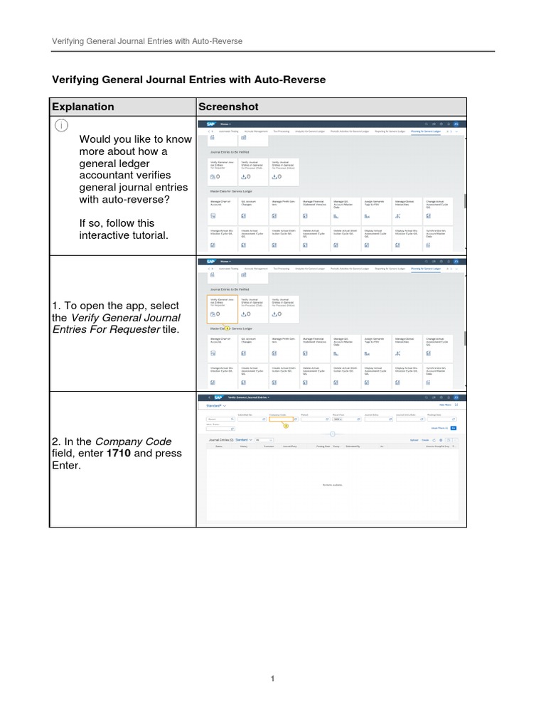 Verifying Auto-Reverse Journal Entries | PDF | Debits And Credits ...