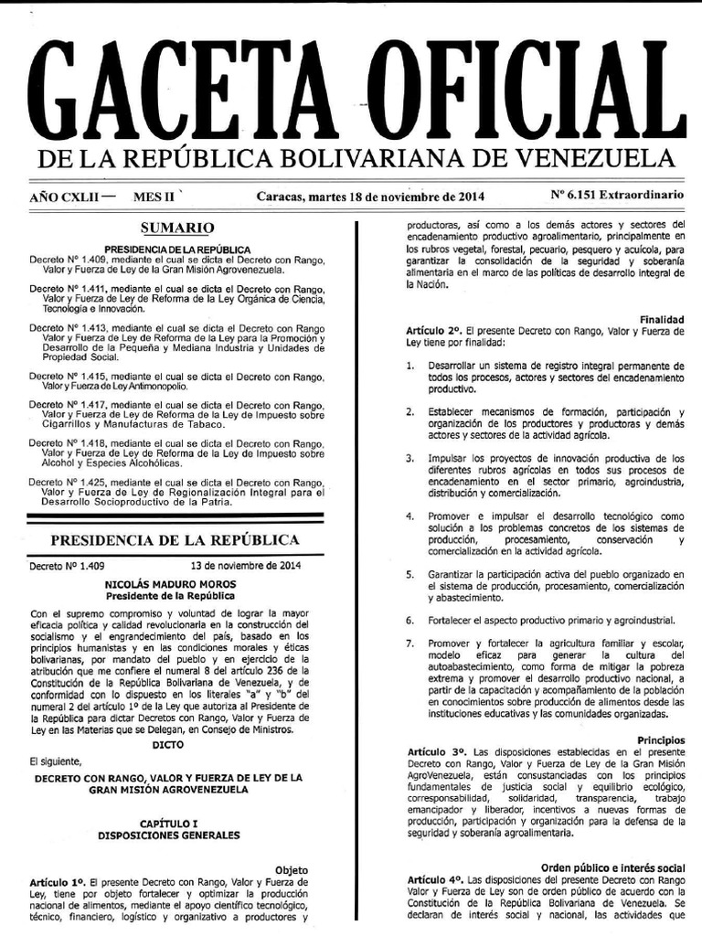 2014 Ley de Ciencia Tecnologia e Innovacion (LOCTI) | PDF