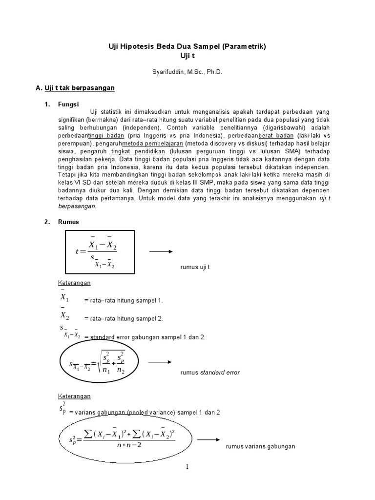 Uji T | PDF