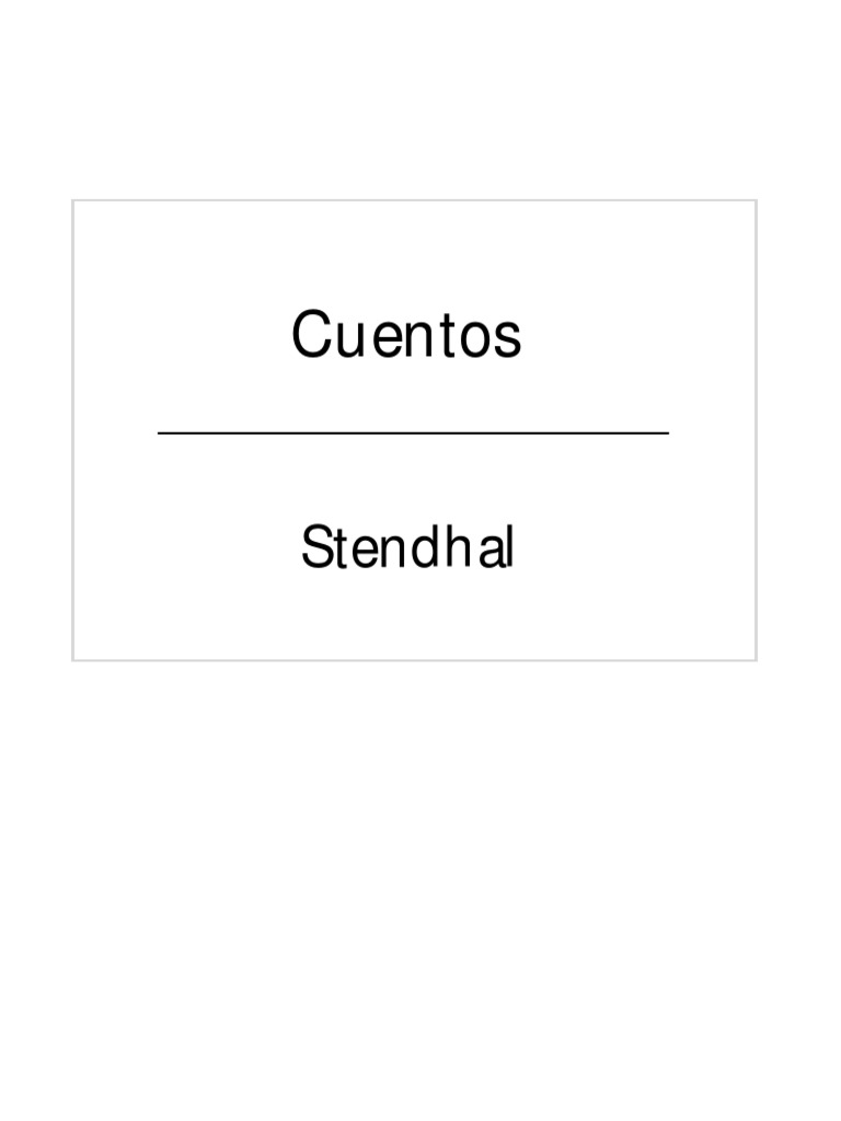 Cuentos Stendhal PDF | PDF | Rafael | Papa Francisco