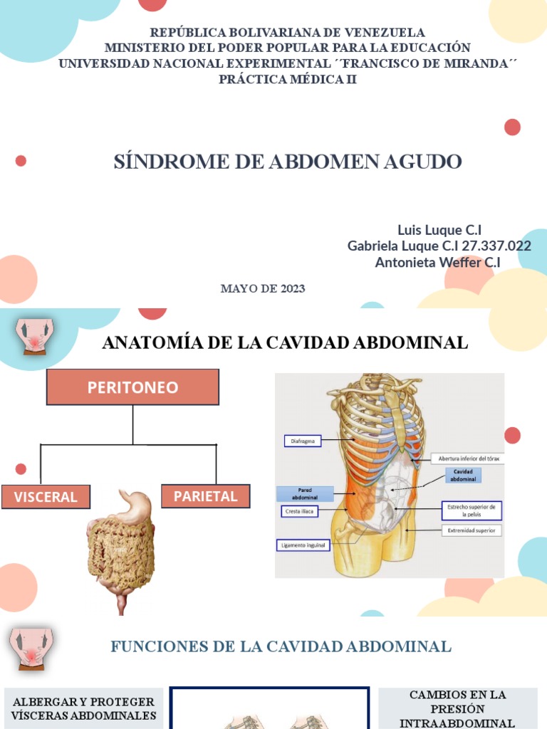 Síndrome de Abdomen Agudo | PDF | Abdomen | Especialidades Medicas
