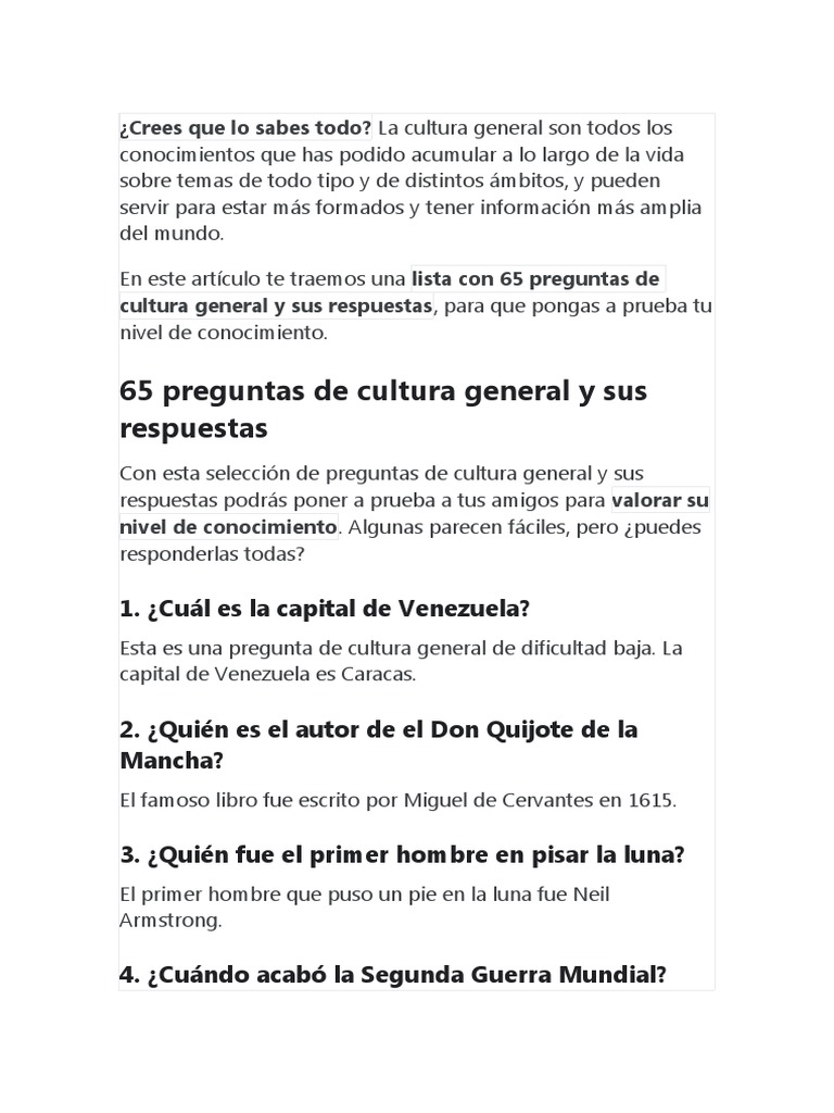 Crees Que Lo Sabes Todo | PDF