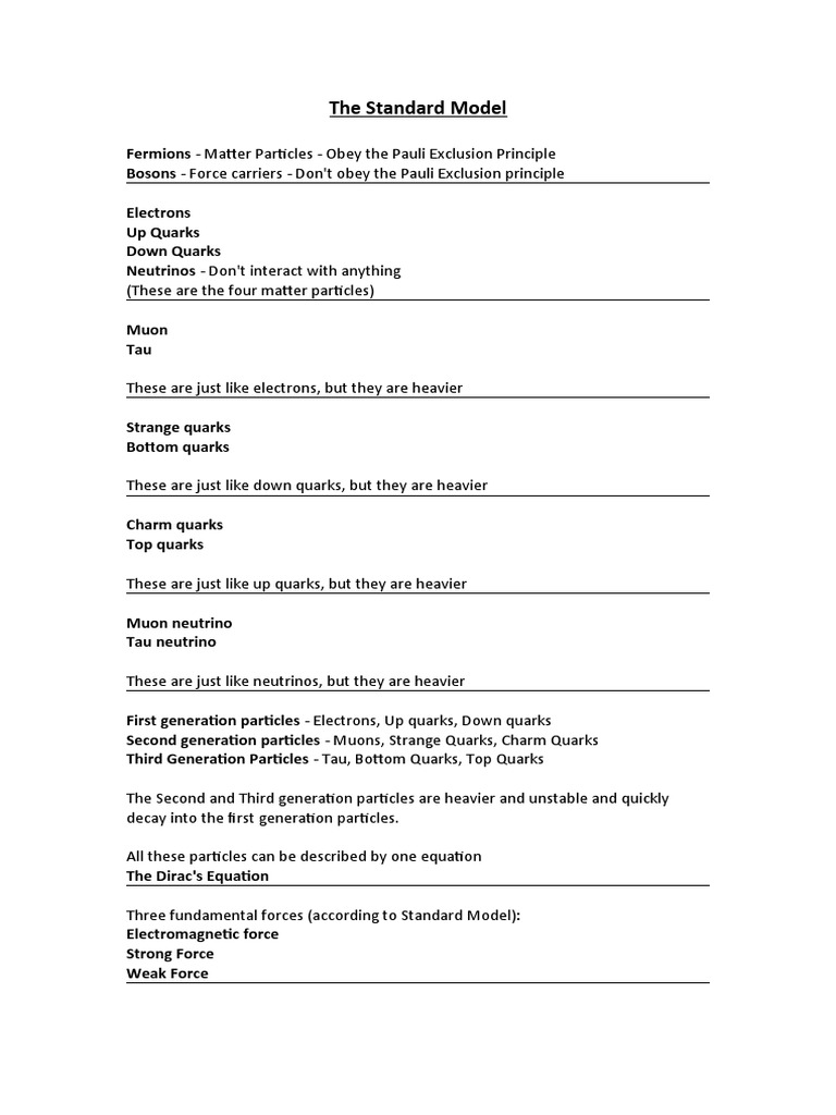 The Standard Model | PDF | Elementary Particle | Standard Model