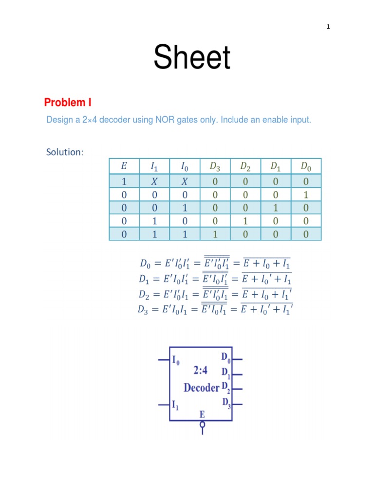 Sheet Multiplexer &decoder | PDF | Electronic Design | Applied Mathematics