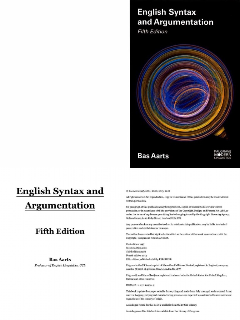 Aarts - NEW English Syntax and Argumentation Fifth Edition | PDF | Clause | Subject (Grammar)