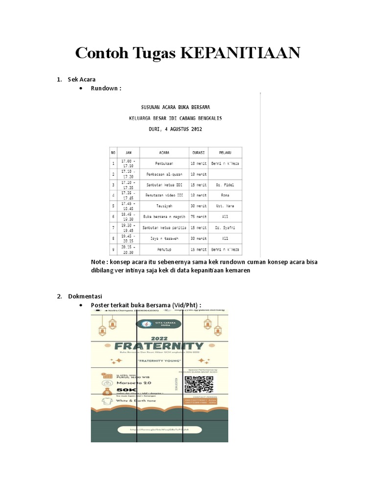 Contoh Tugas KEPANITIAAN | PDF Contoh Tugas KEPANITIAAN | PDF