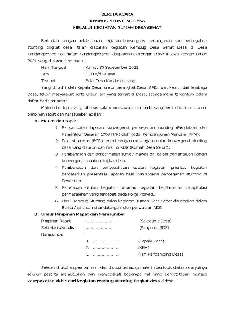 Laporan Keg. RDS 1, 2021 | PDF