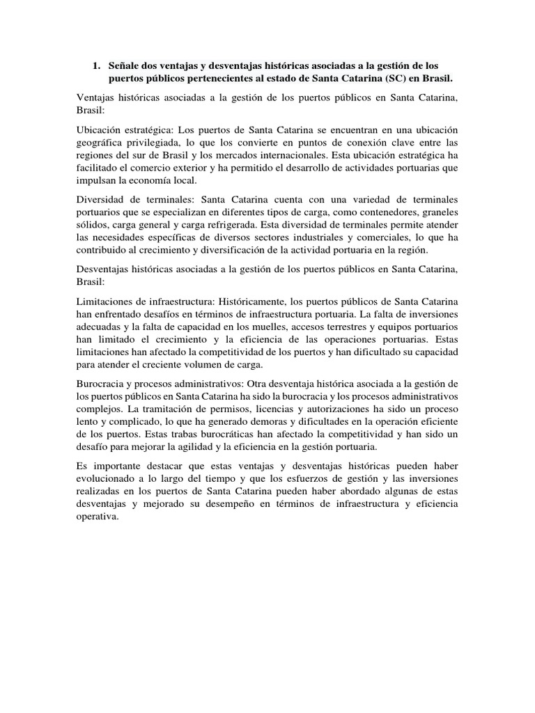 Señale Dos Ventajas y Desventajas Históricas Asociadas A La Gestión de ...