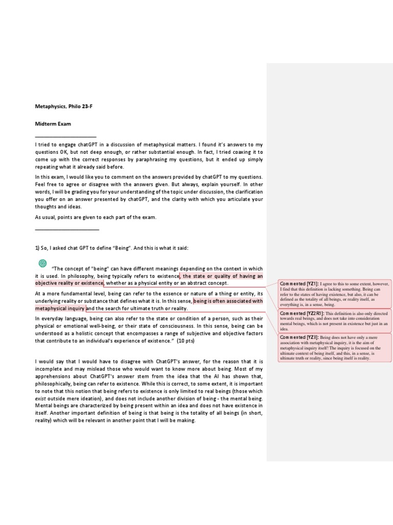 (Midterm) Zureta - Philo 23 F | PDF | Transcendence (Philosophy) | Concept