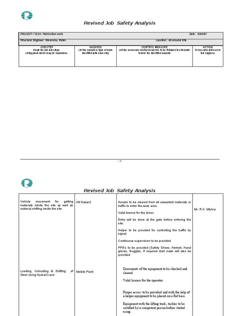 JSA Erection Structure | PDF | Welding | Construction