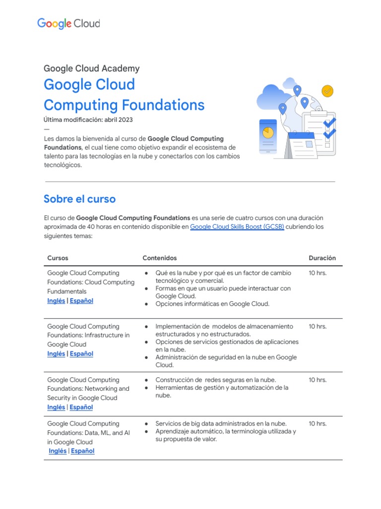 Curso Fundamentos Google Cloud | PDF | Computación en la nube | Arquitectura Computacional ...