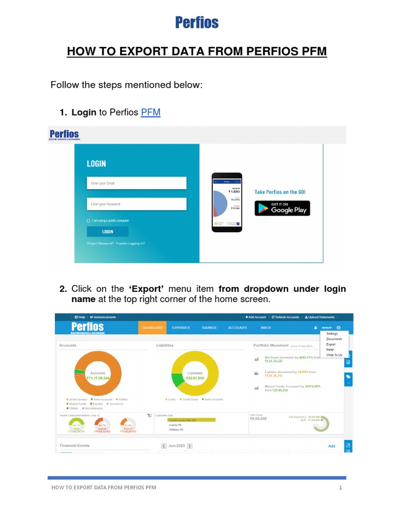 Perfios PFM - Export Data | PDF | Business | Finance & Money Management