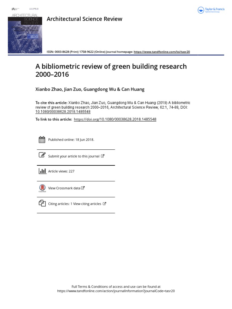 A Bibliometric Review of Green Building Research | PDF | Green Building ...