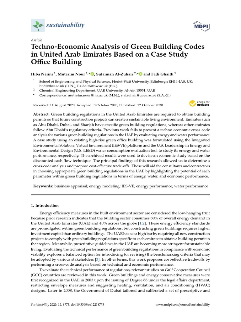 Techno-Economic Analysis of Green Building Codes | PDF | Green Building | Energy Conservation