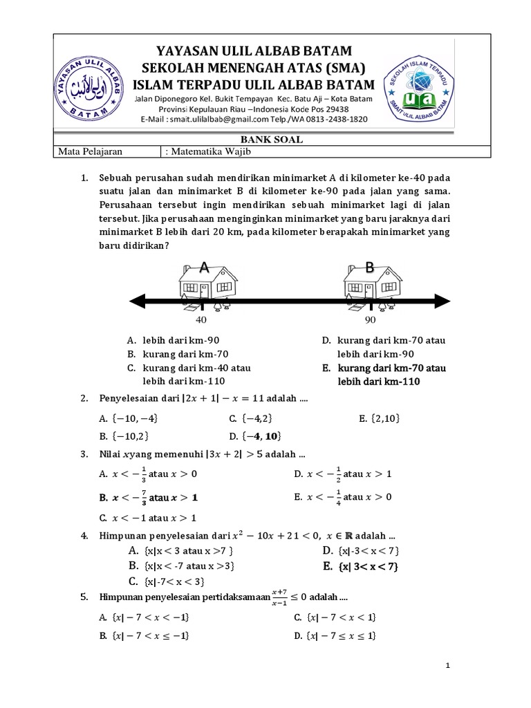 100 Soal MTK W | PDF