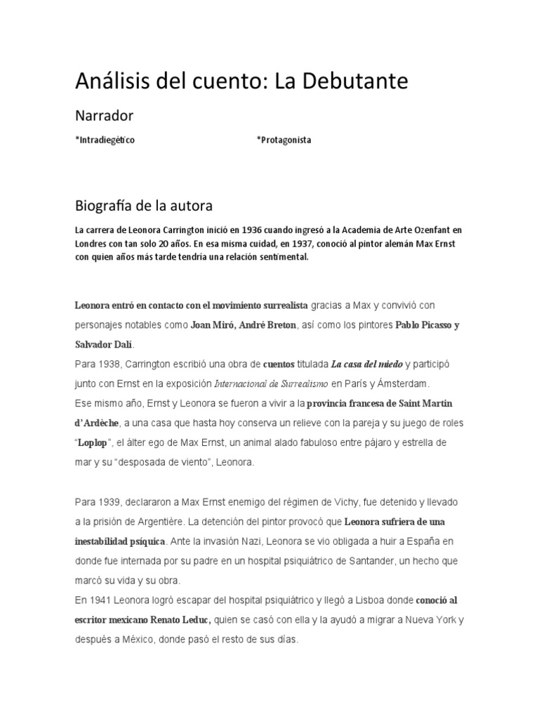 Análisis Del Cuento | PDF