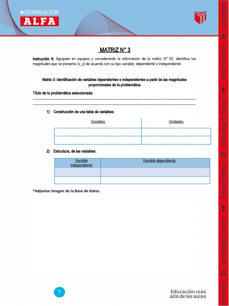 Matriz 03 Identificación De Variables Pdf