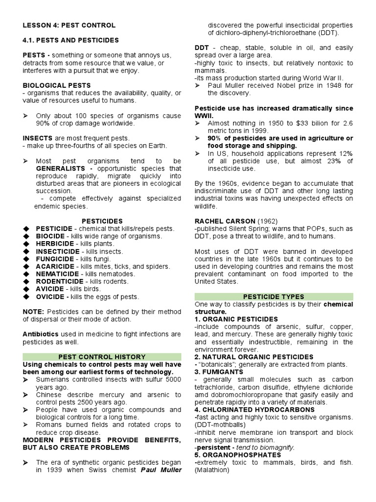 Lesson 4 | PDF | Pesticide | Insecticide