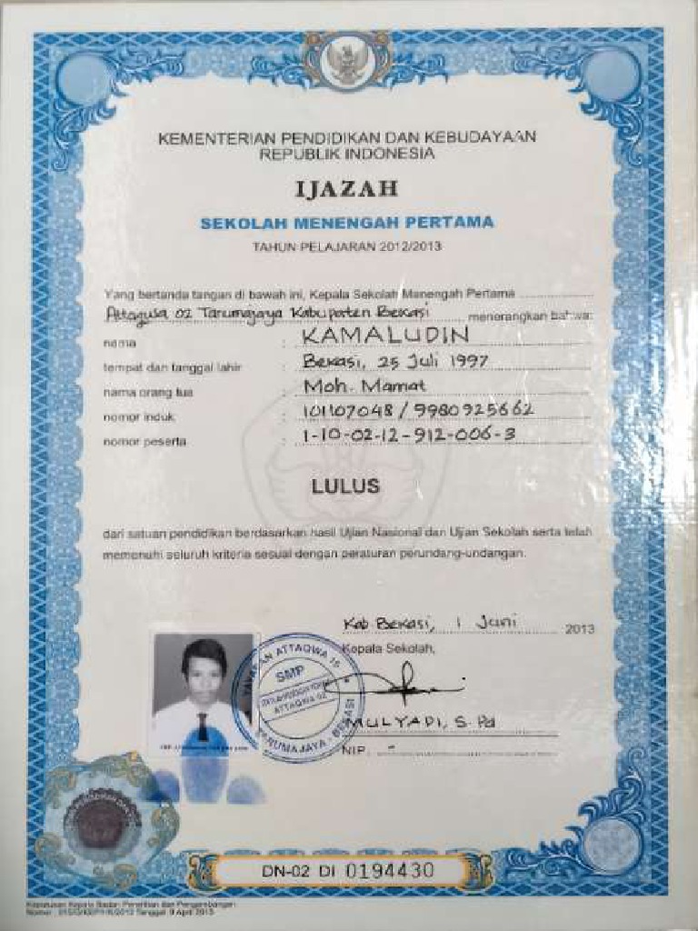 Ijazah SMP | PDF