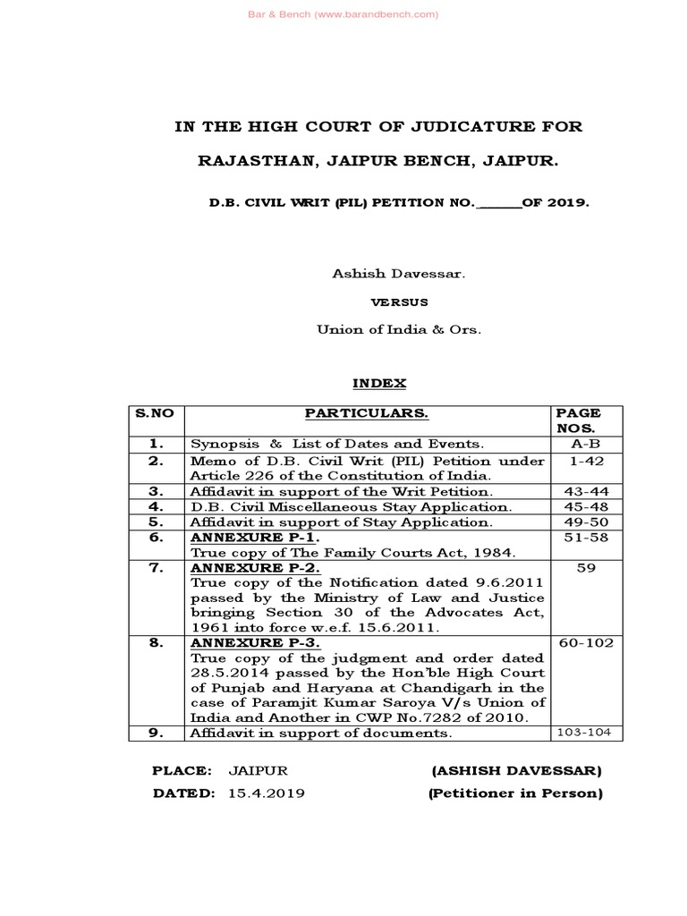 Petition FormatSection 13 of Family Courts Act Petition | PDF | Advocate | Mandamus