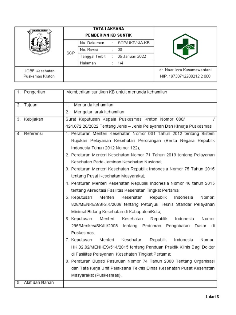 SOP KB SUNTIK New | PDF