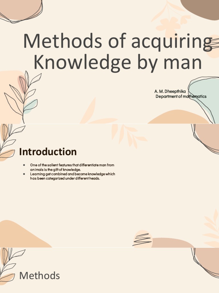Methods of Acquiring Knowledge by Man | PDF | Knowledge | Reason