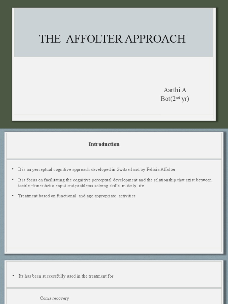 Affolter Approach | PDF